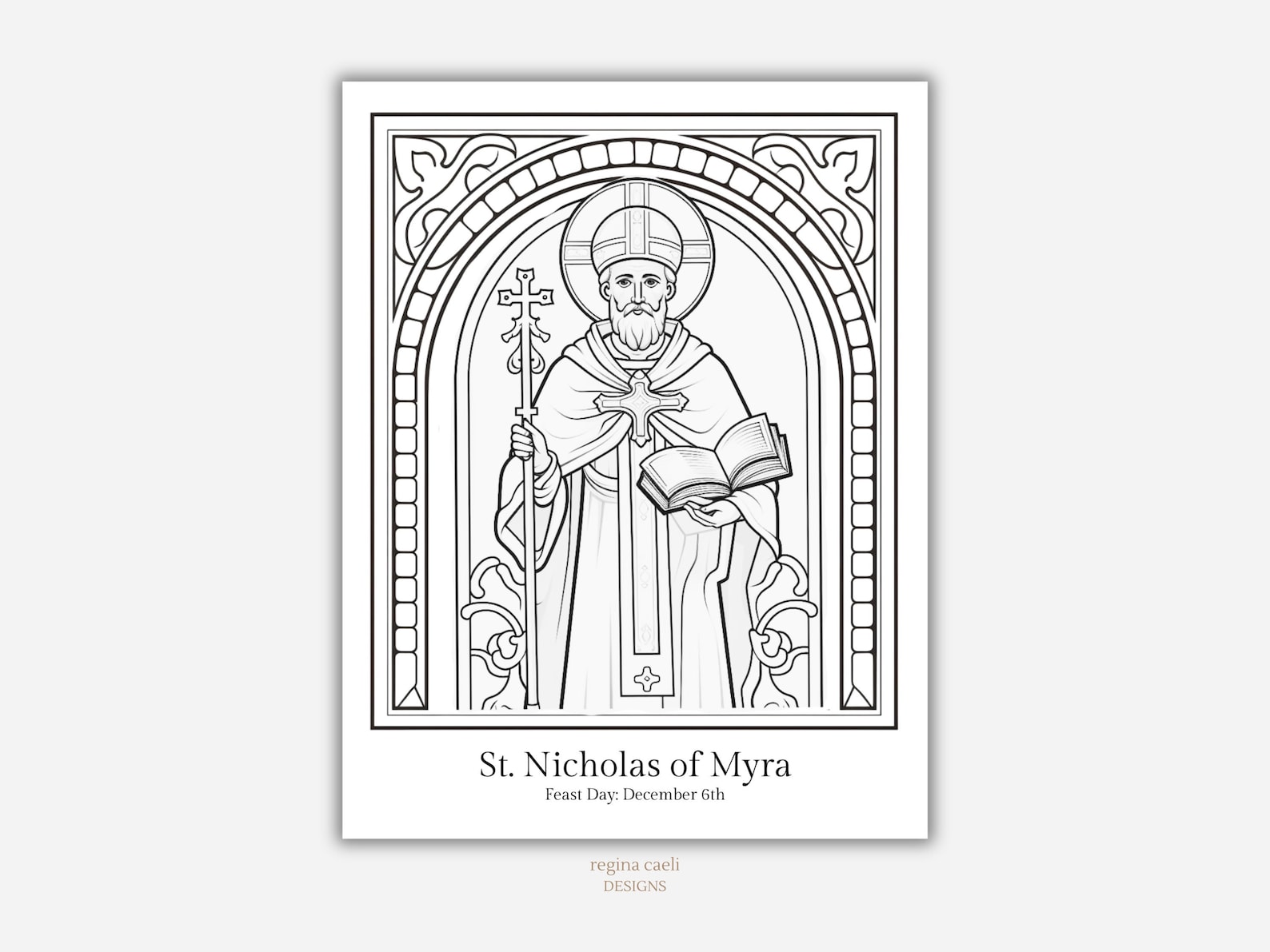 St. Nicholas Coloring Page, Christmas Coloring Page, St. Nick Coloring ...