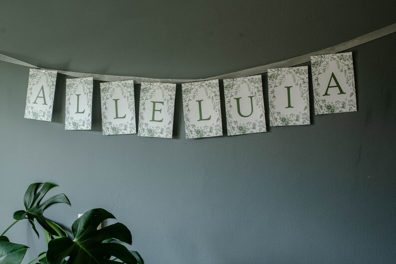 Alleluia Easter Banner, Easter Banner, Easter Decorations, Printable ...