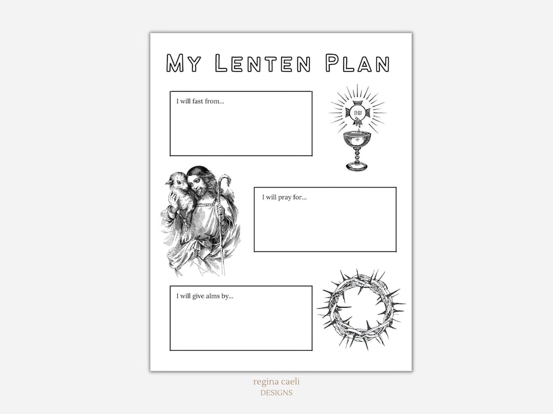 My Lenten Planner, Printable Lent Coloring Sheet, Children's Lent ...