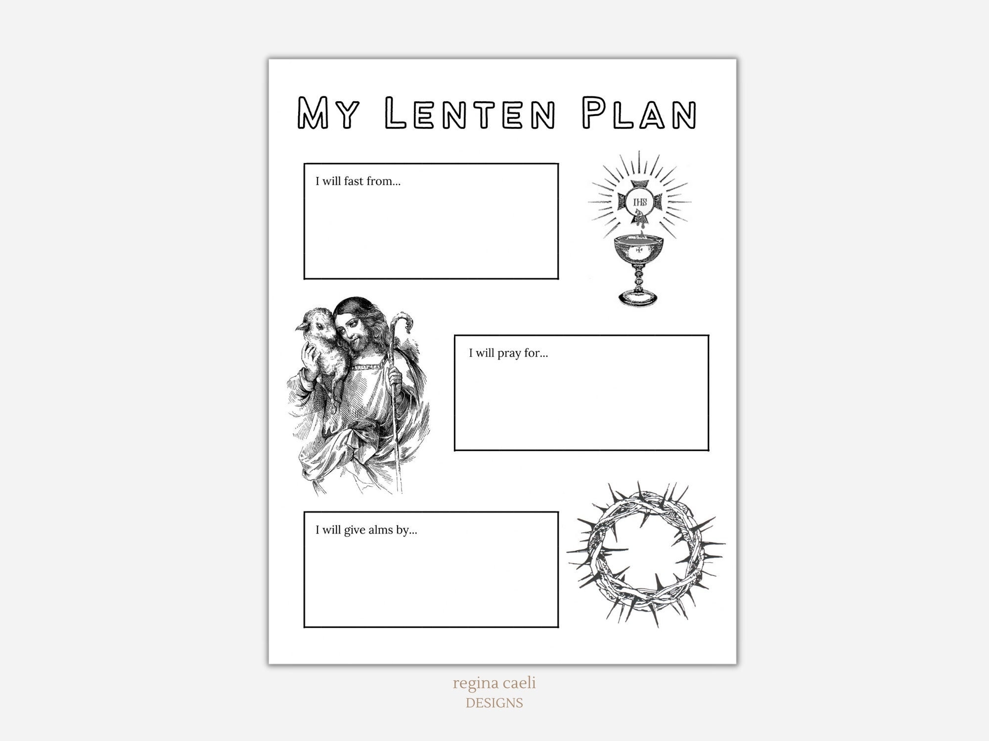 My Lenten Planner, Printable Lent Coloring Sheet, Children's Lent ...
