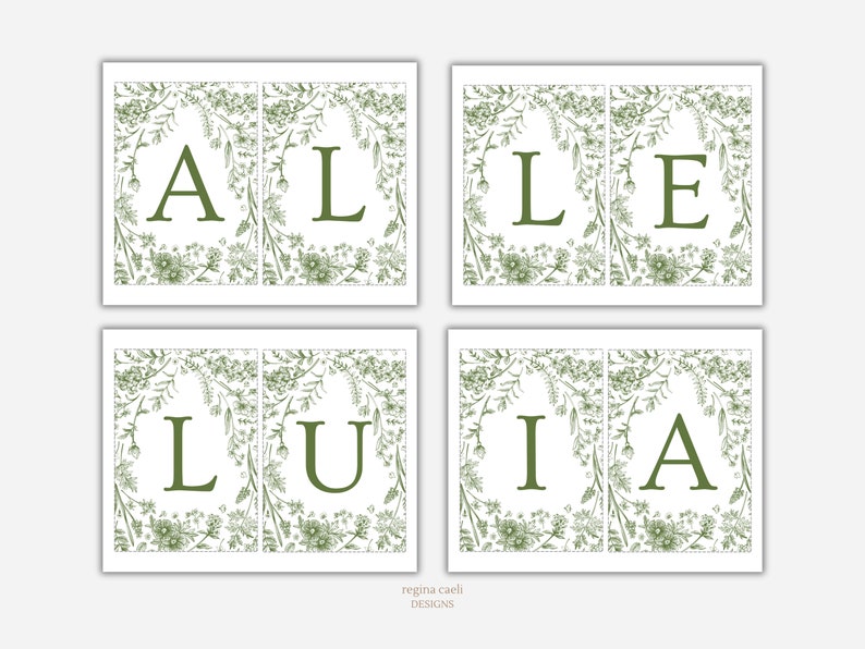 Alleluia Easter Banner, Easter Banner, Easter Decorations, Printable ...