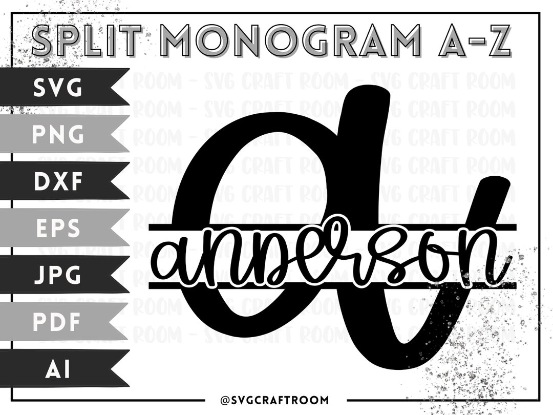 Split Monogram Letters SVG Alphabet, Cut File for Cricut, Split Letter ...
