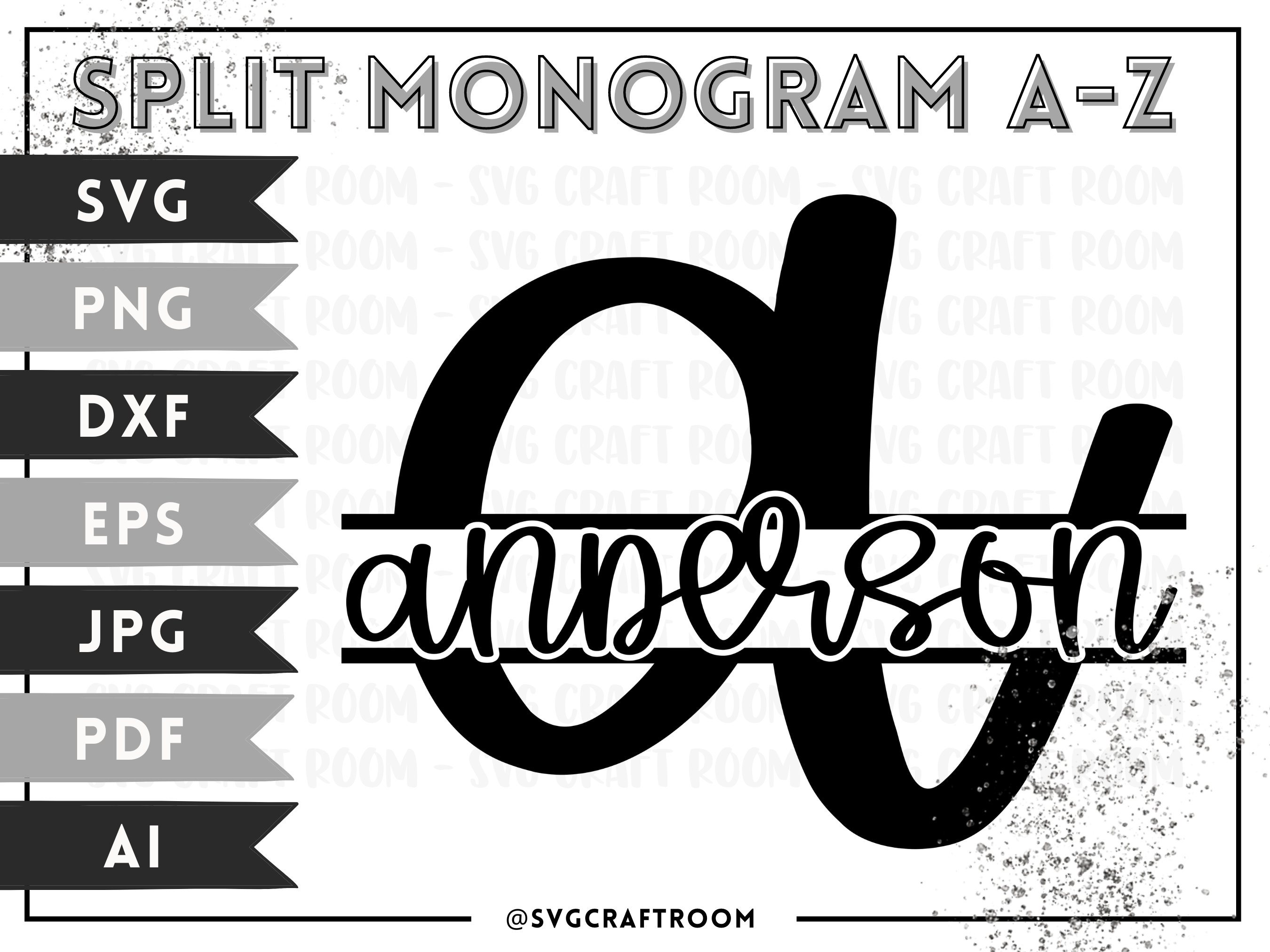 Split Monogram Letters SVG Alphabet, Cut File for Cricut, Split Letter ...