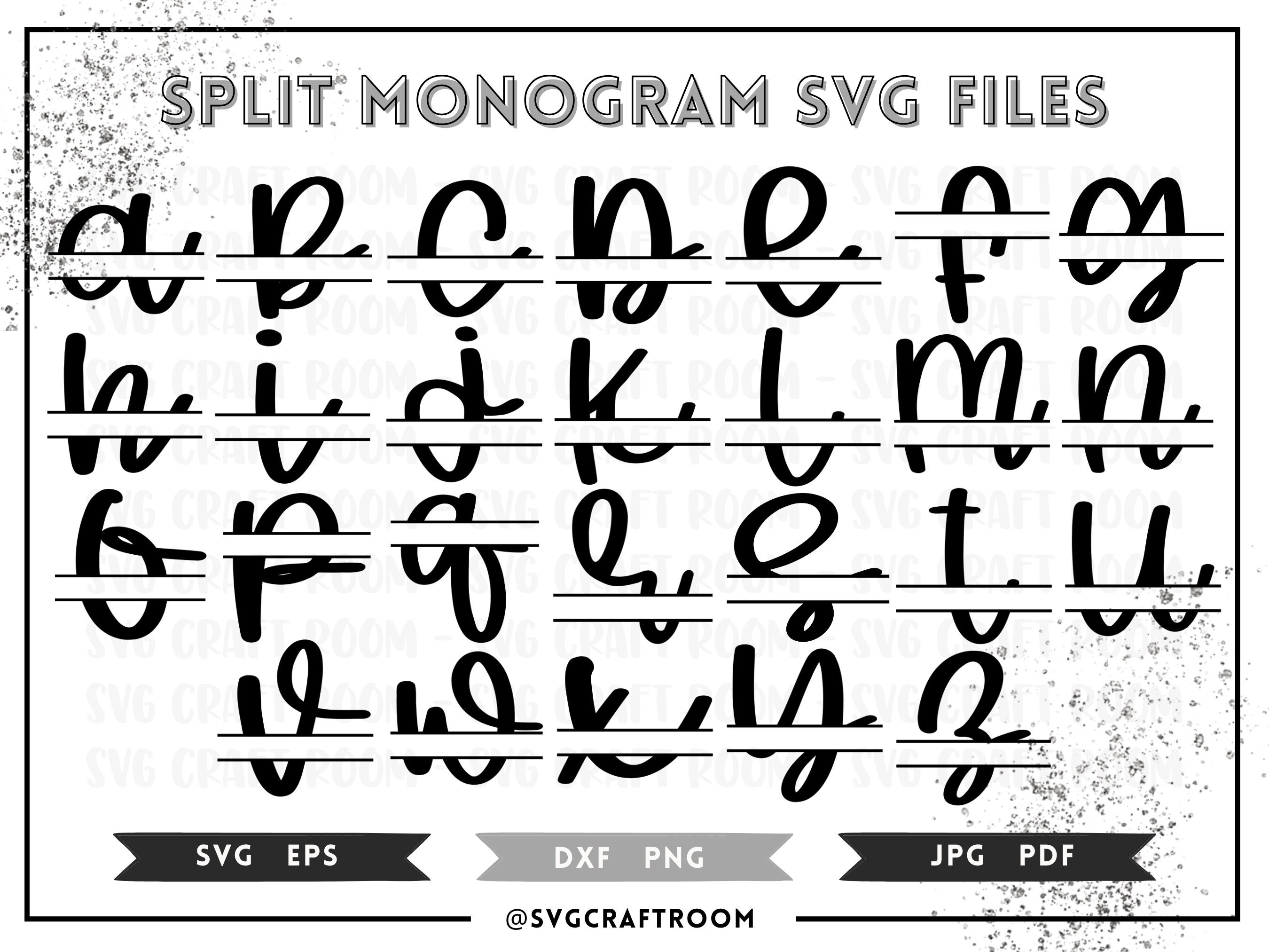 Split Monogram Letters SVG Alphabet, Cut File for Cricut, Split Letter ...