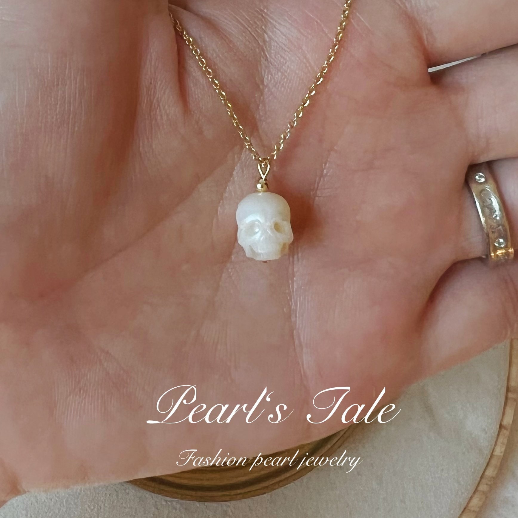 Natural Pearl Necklace Hand-carved Pearl Skull - Etsy