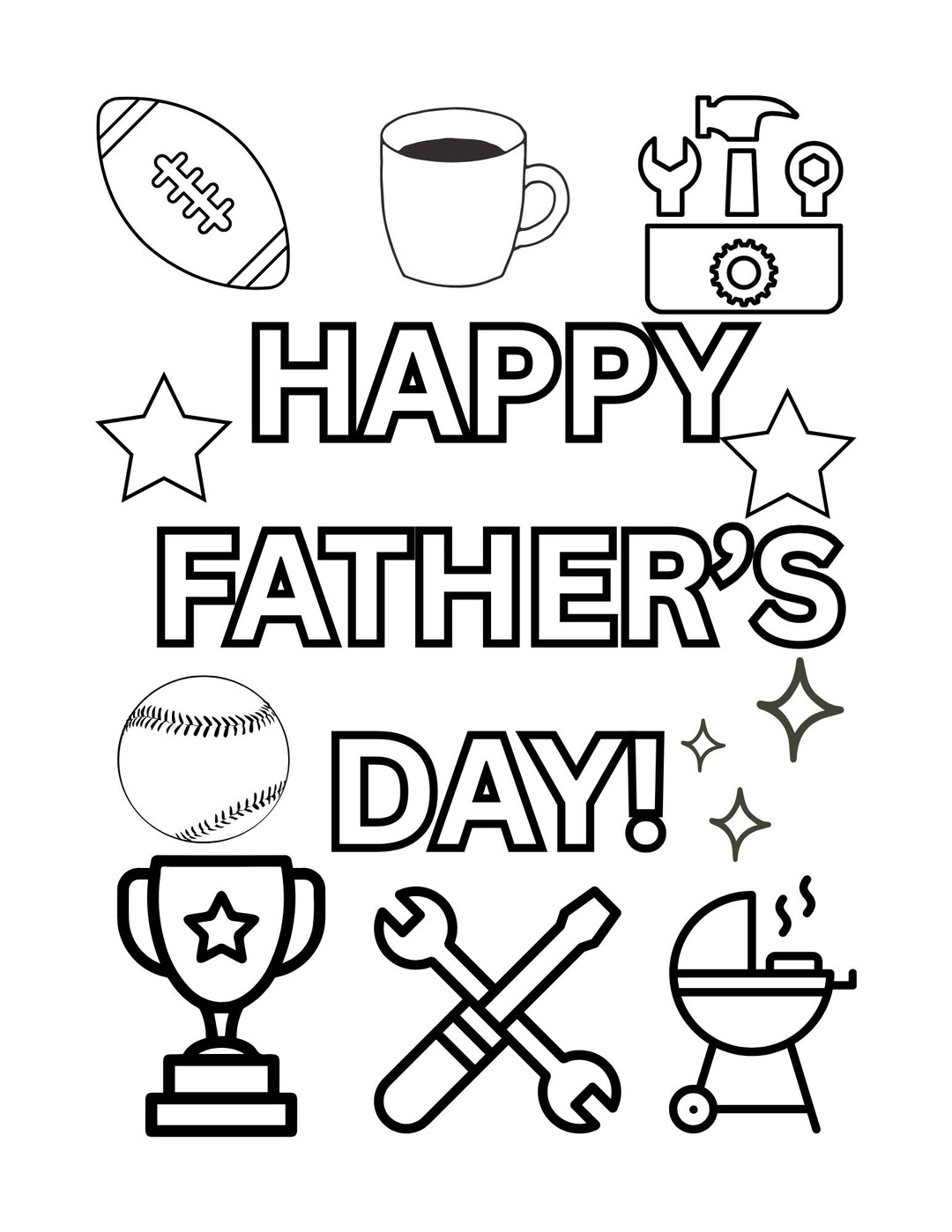 Fathers Day Coloring Sheet - Etsy