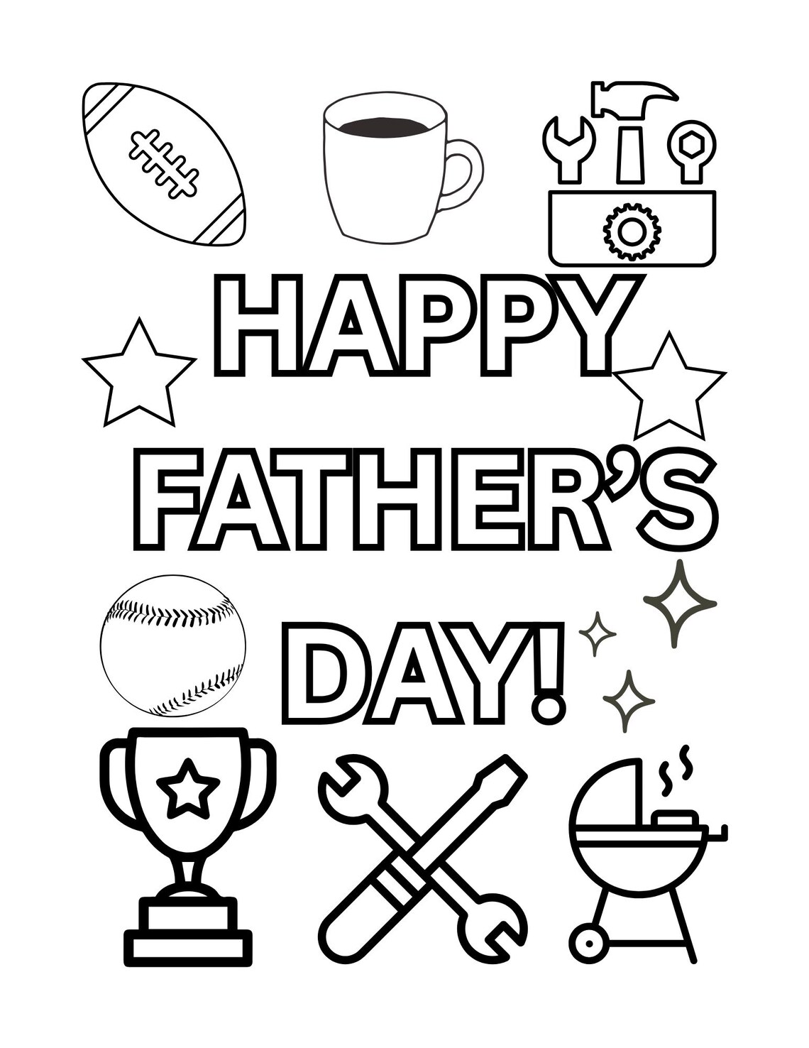 Fathers Day Coloring Sheet - Etsy
