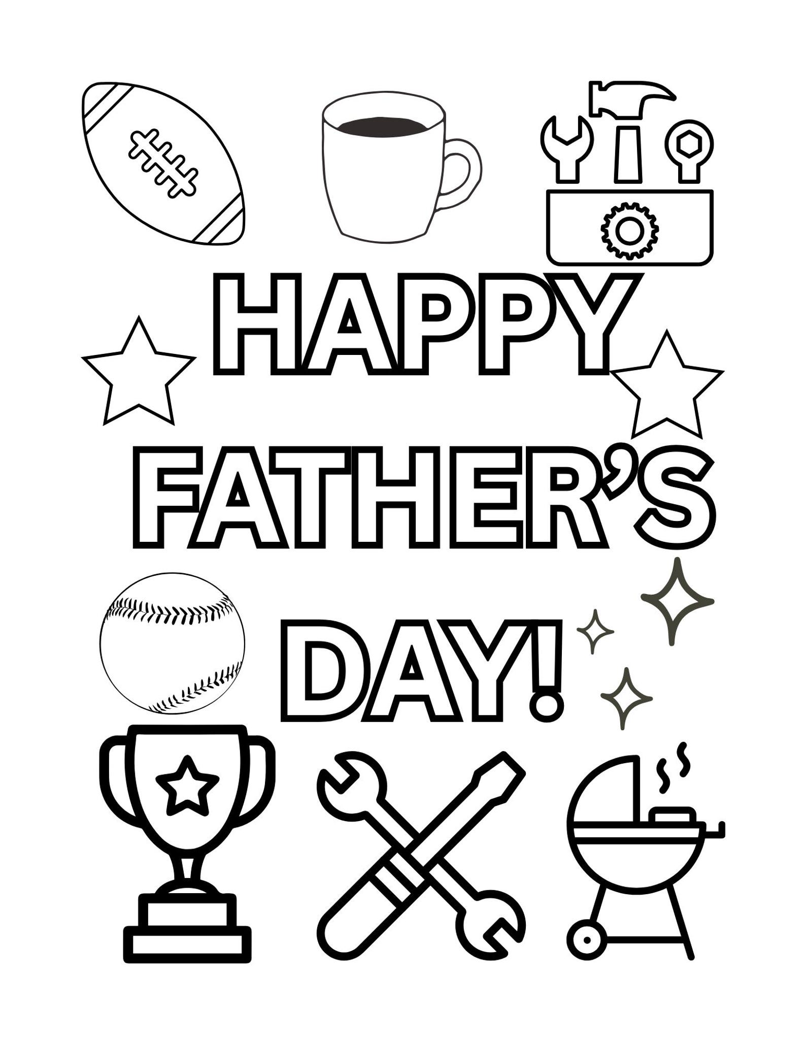 Fathers Day Coloring Sheet - Etsy