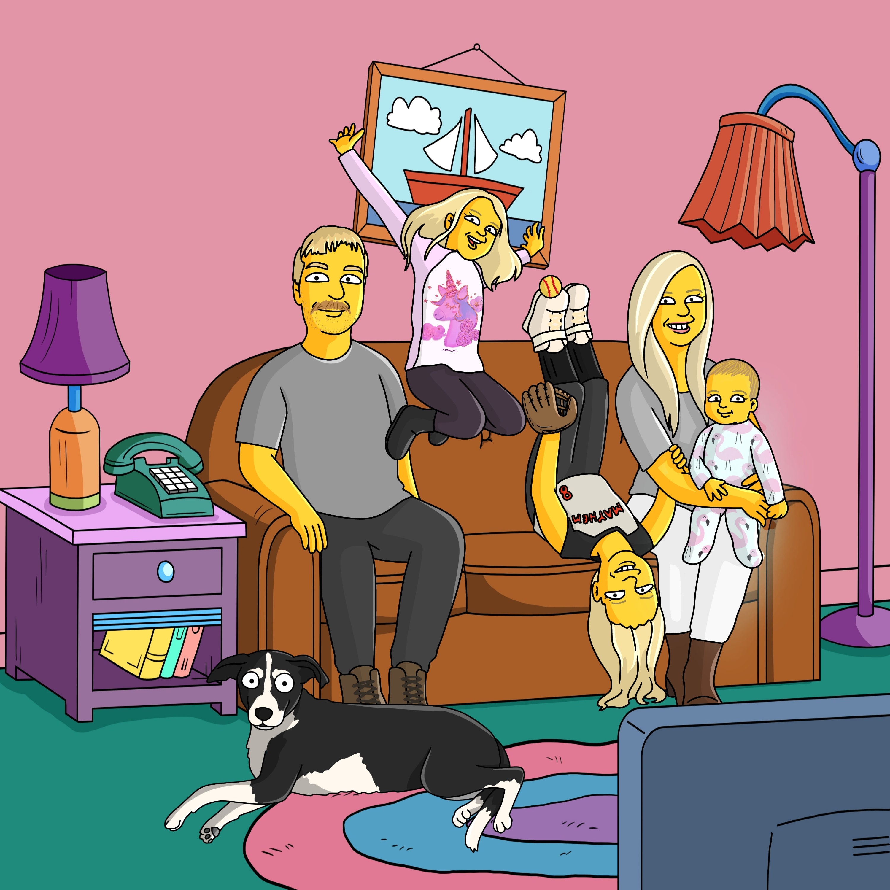 Simpsons Portrait Fathers Day Simpsons Fathers Day T Fathers Day Cartoon Portrait Digital