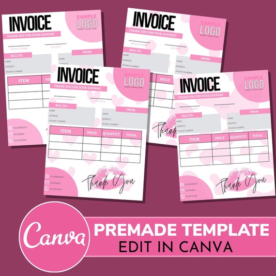 Invoice Template Diy Invoice Invoice for Business Cute - Etsy