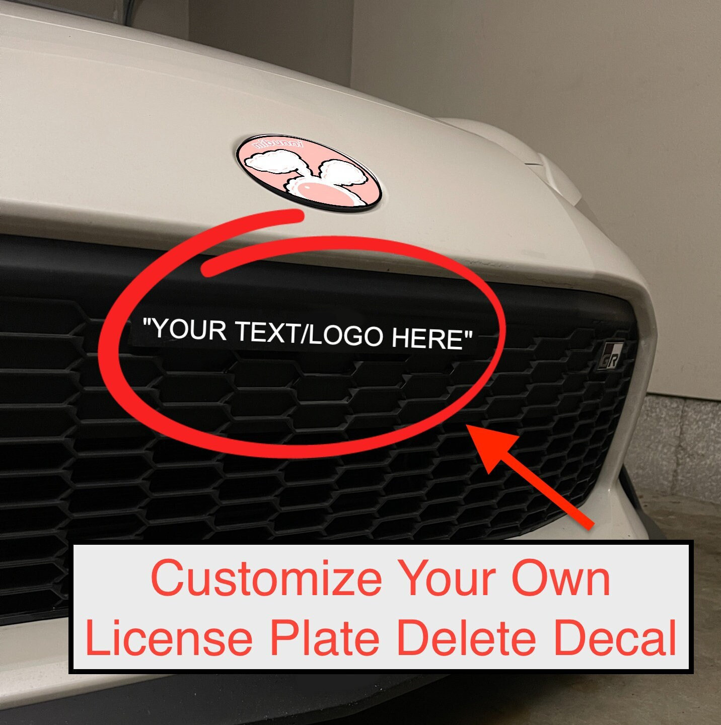 Customizable GR86 Text Logo License Plate Delete Decal Sticker for 2022 ...