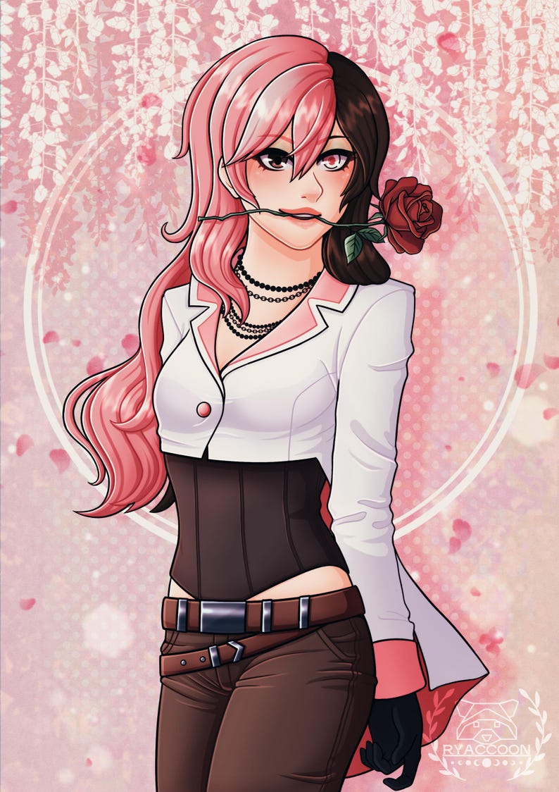 Fan Art Print - Neo From RWBY With Rose - Etsy