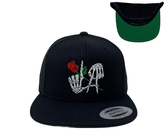 Los Angeles Bone Rose Snapback Hat - Etsy