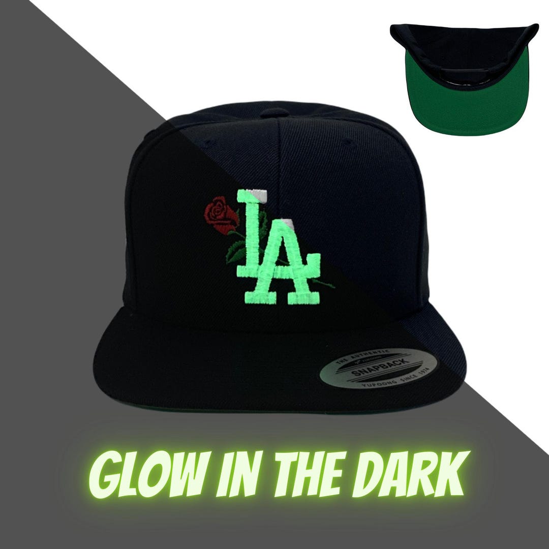 Los Angeles LA Rose Flower White Snapback Hat GLOW in the Dark - Etsy