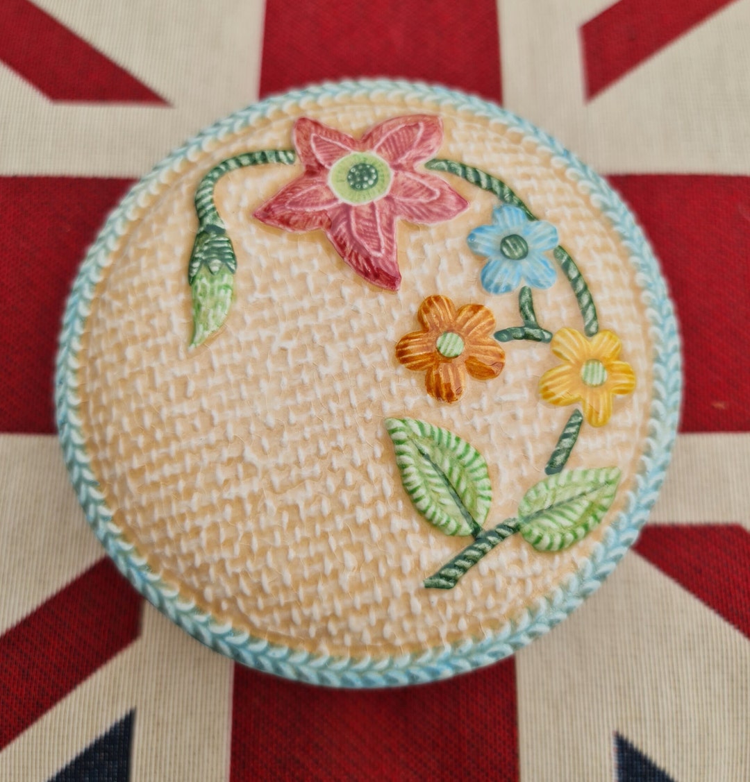 Sylvac Basketweave Tinket Box - Etsy