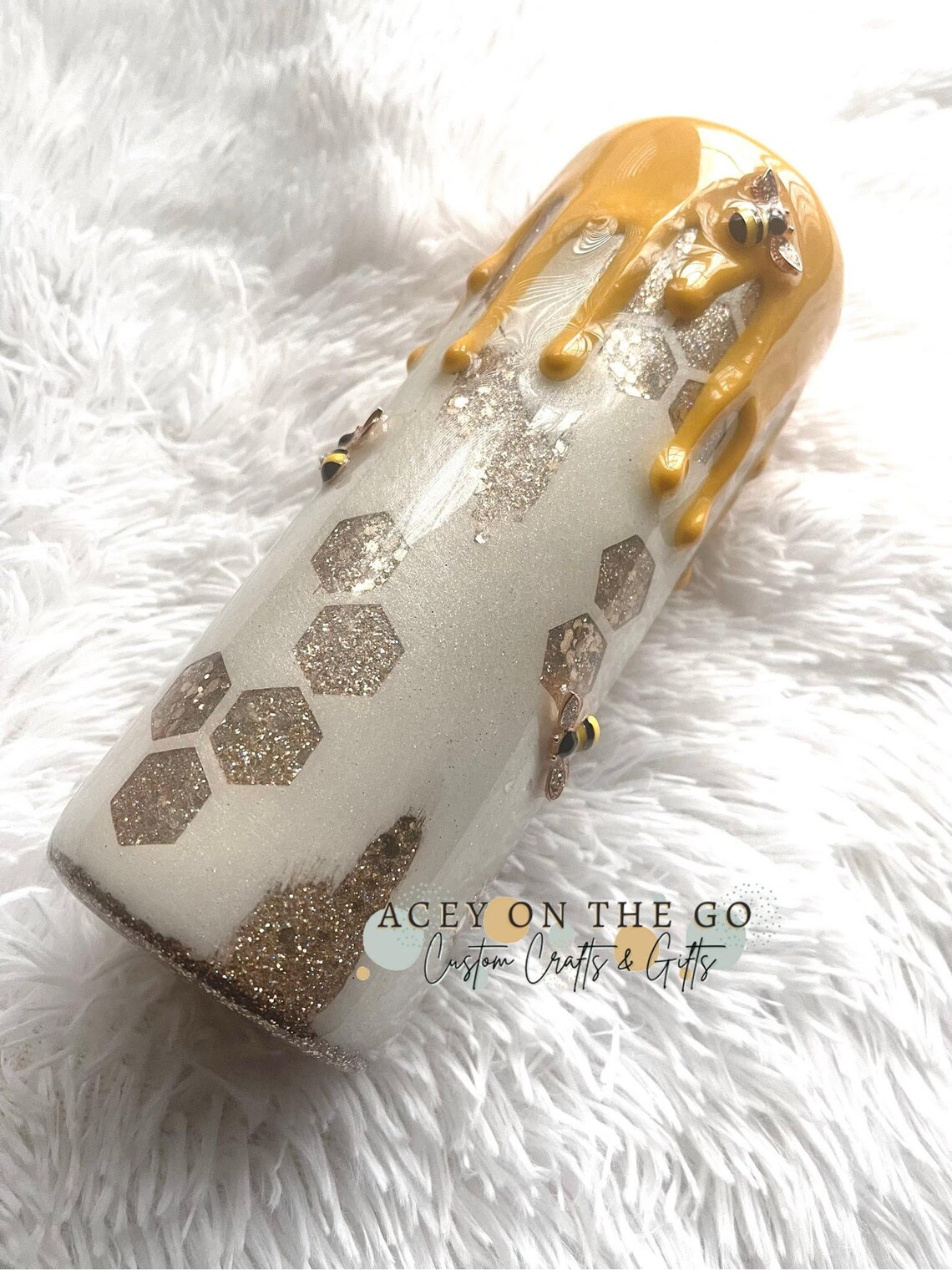 3D Bumble Bee Peekaboo Drip Glitter Tumbler - Etsy