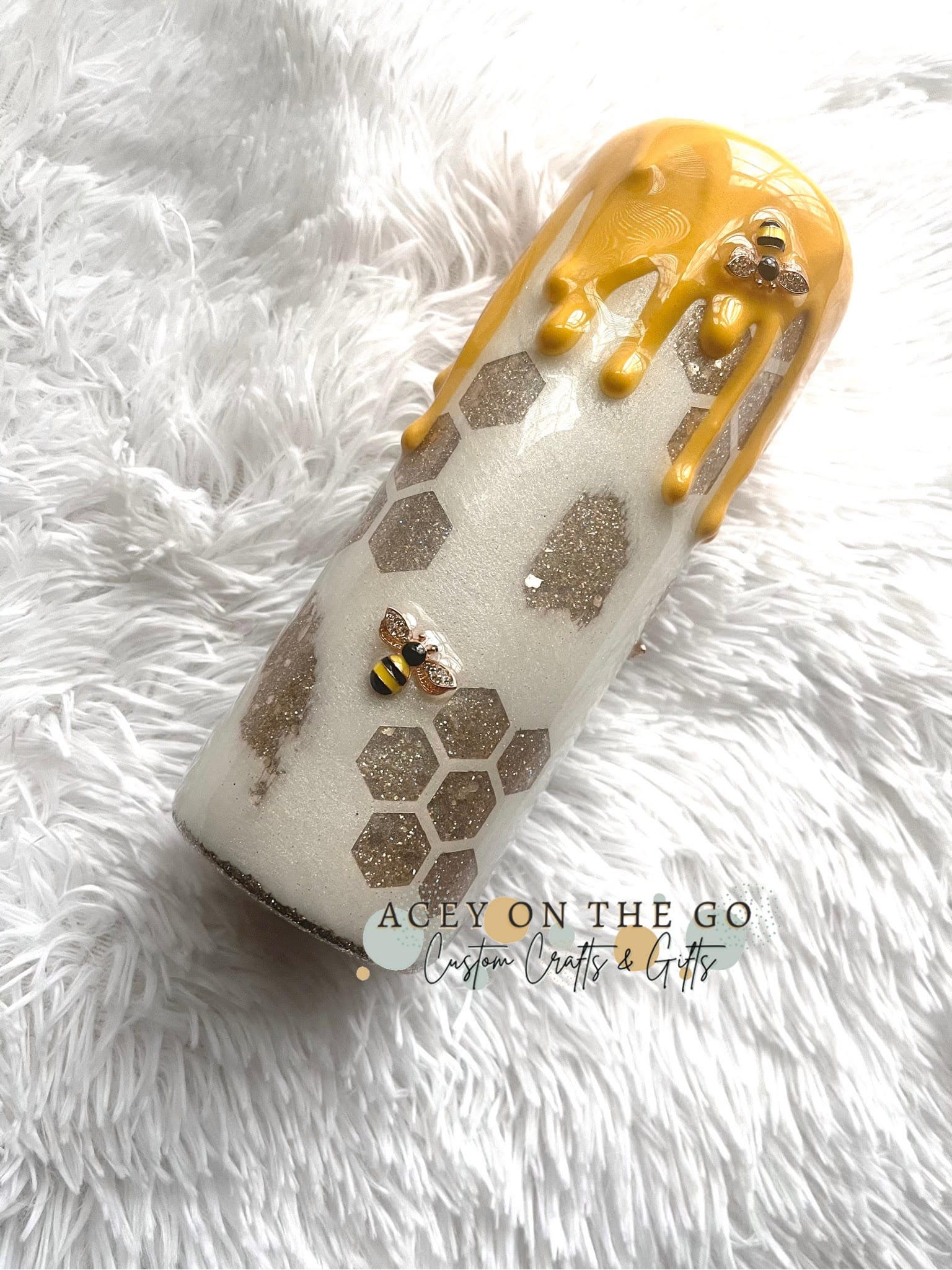 3D Bumble Bee Peekaboo Drip Glitter Tumbler - Etsy