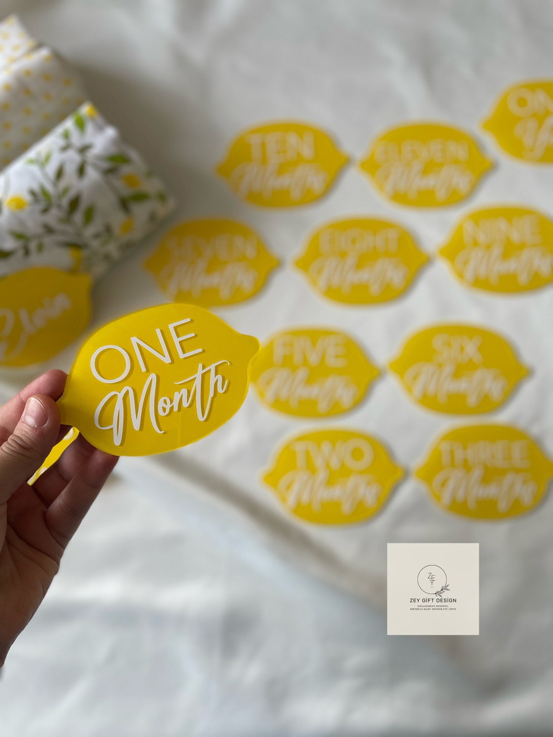 Lemon Acrylic Milestone Cards: Baby Monthly Photo Prop, Shower Gift - Etsy
