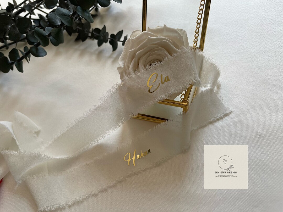 Personalized Ring Ribbon, Personalized Silk Ribbon, Silk Ribbon ...