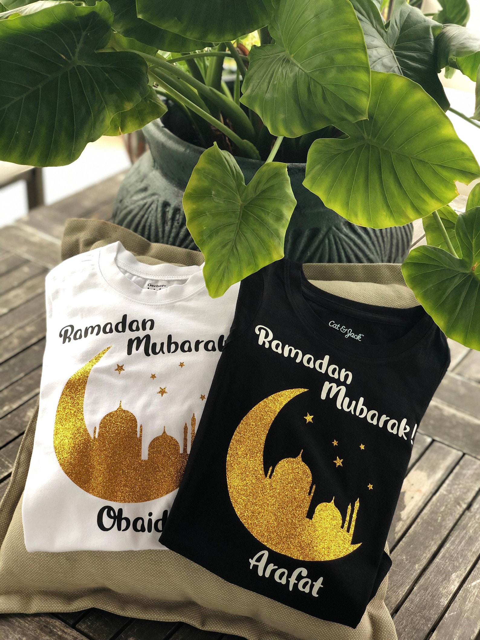 Adult, Kids, and Babies Ramadan Mubarak Shirts With Gold Vinyl and ...