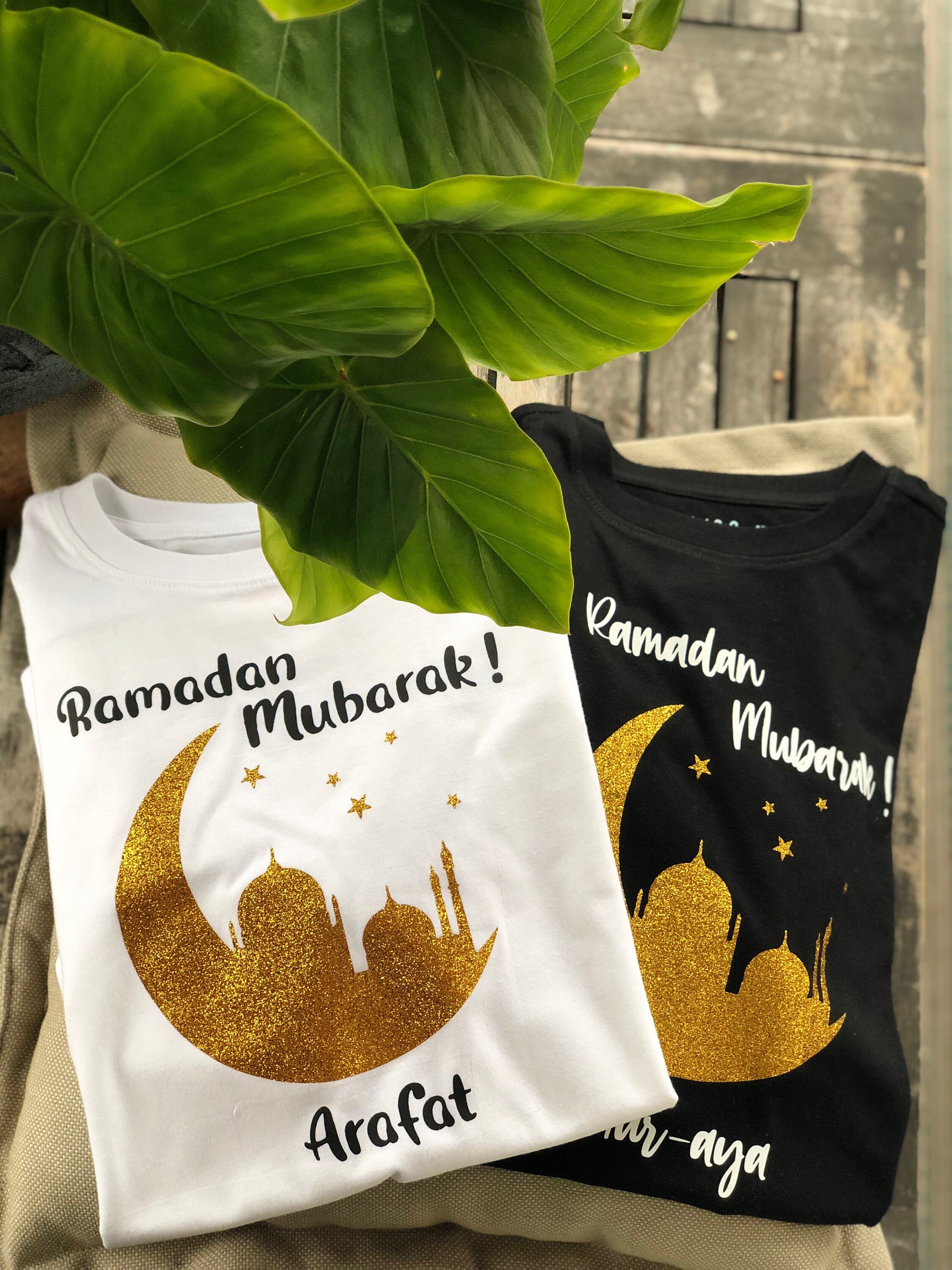 Adult, Kids, and Babies Ramadan Mubarak Shirts With Gold Vinyl and ...