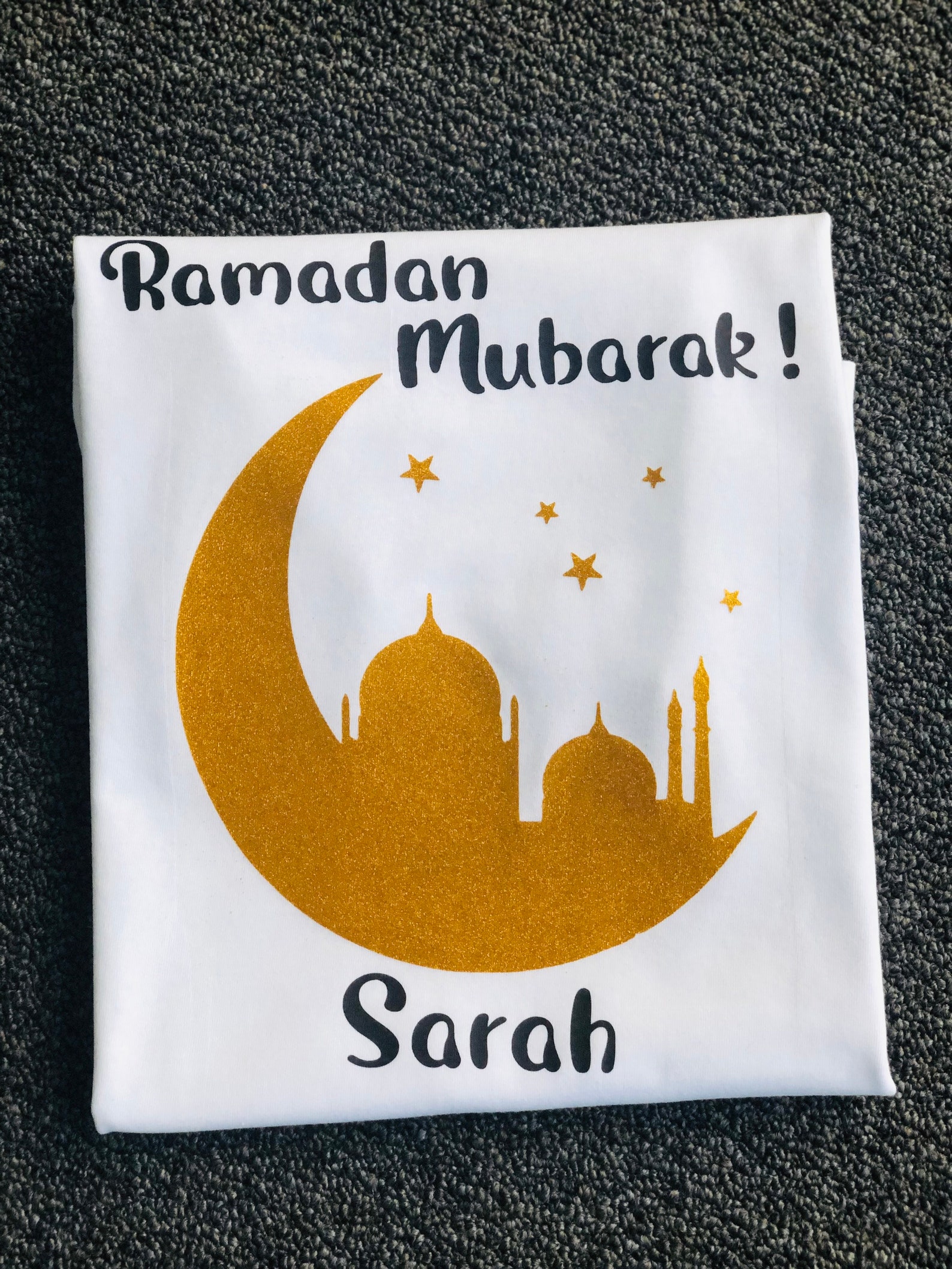 Adult, Kids, and Babies Ramadan Mubarak Shirts With Gold Vinyl and ...