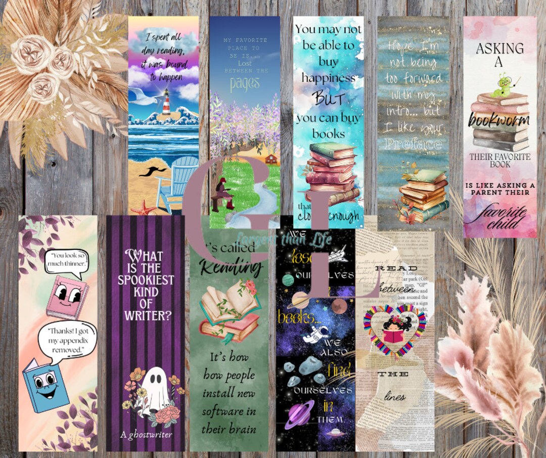 Printable Humorous Bookmarks Bundle - Etsy