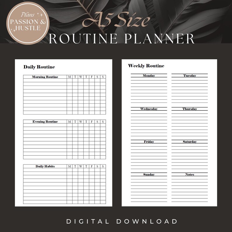 Daily Routine - Routine Tracker - Habit Tracker - Weekly Tracker - A5 ...