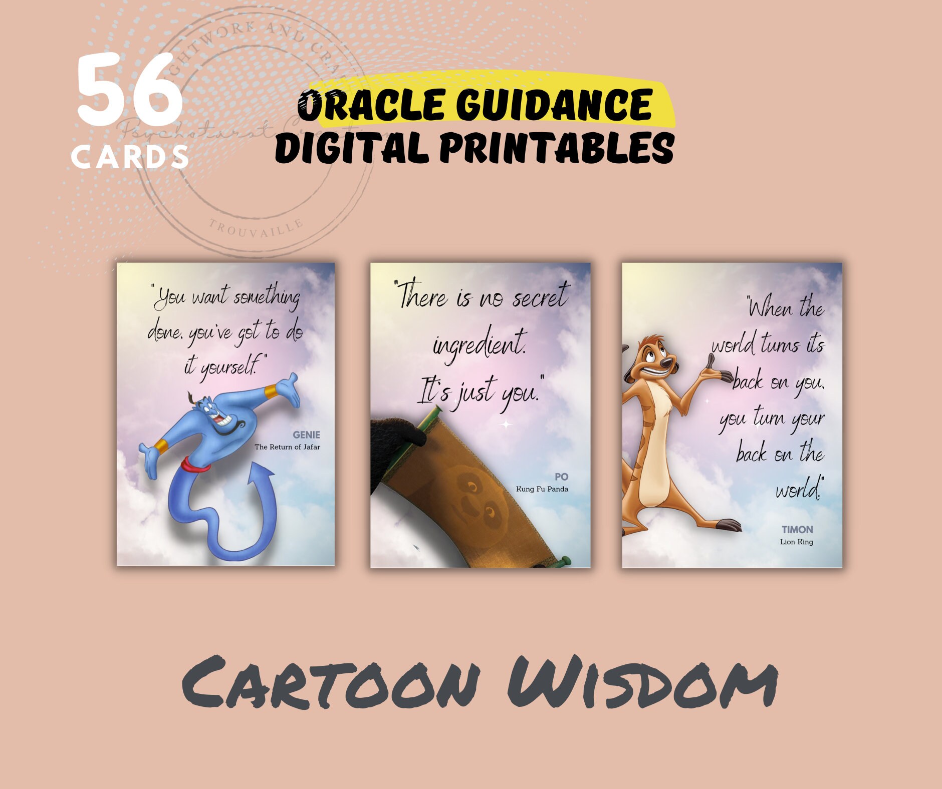 CARTOONAPHILE Oracle Deck Life Changing Quotes From Cartoon - Etsy
