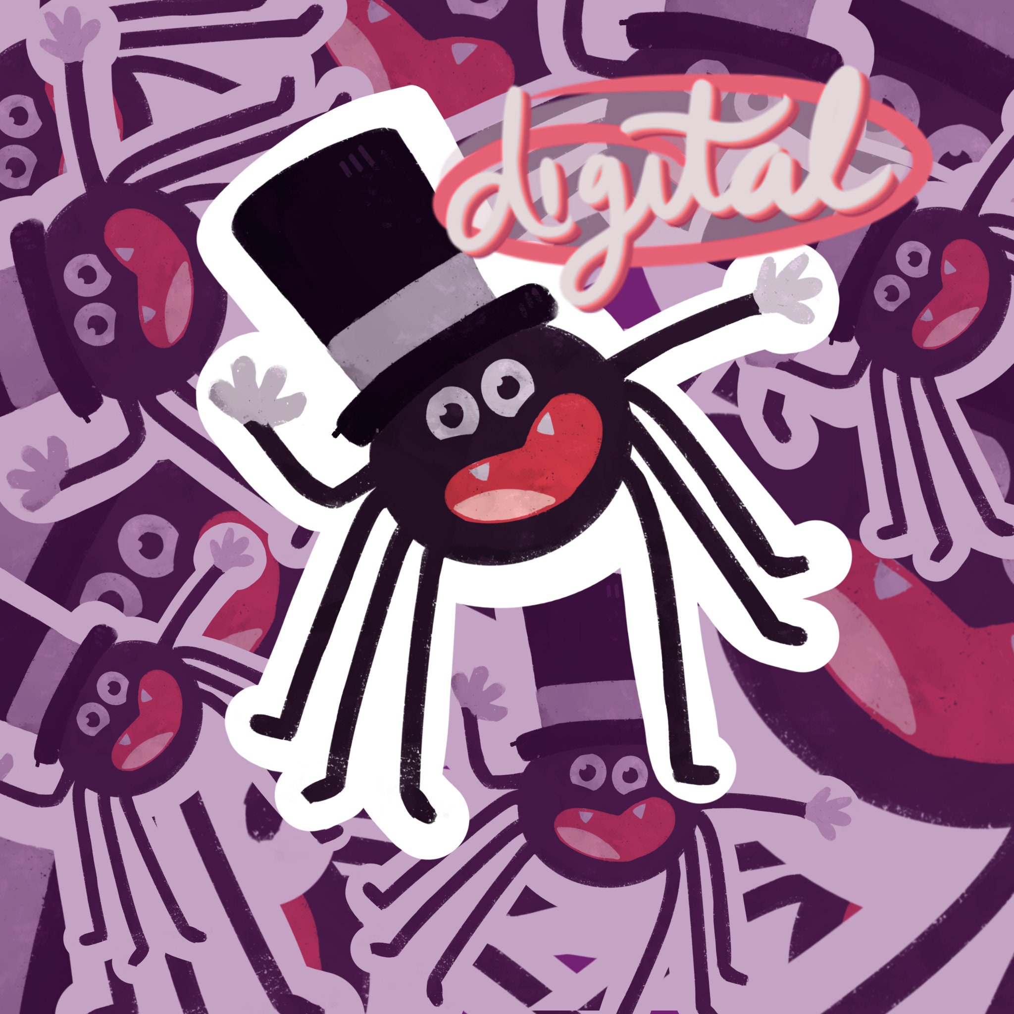 Spider With a Top Hat Cartoon Digital Download PNG, Fan Art Design - Etsy