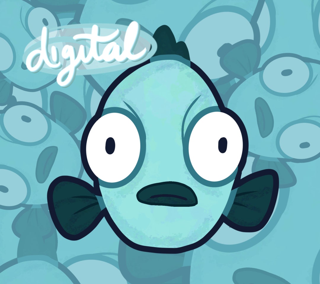 Luca Inspired Giuseppe the Fish Digital Sticker - Etsy