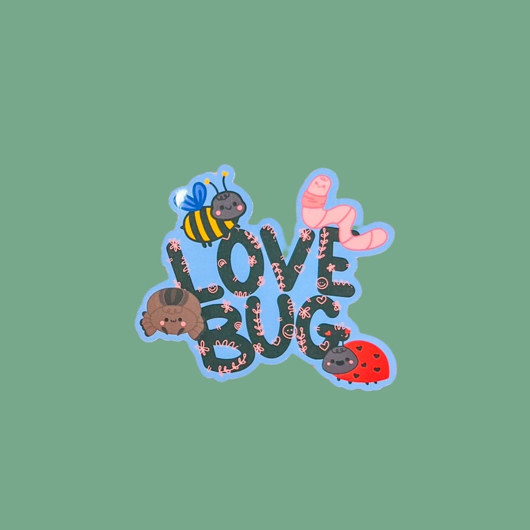 Love Bugs Sticker Bee Worm Spider Ladybug | Waterproof Sticker | Vinyl ...