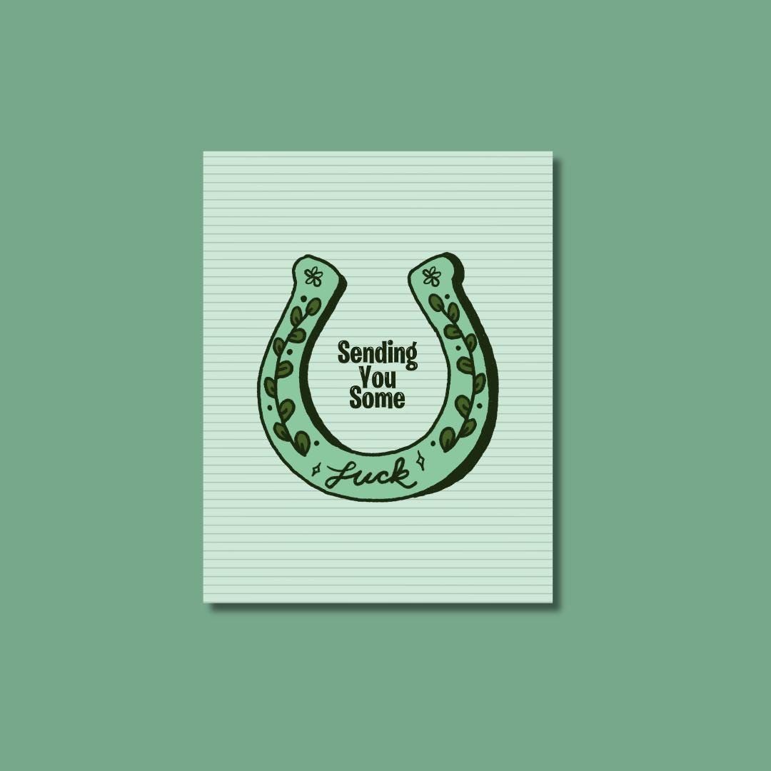 Sending You Luck Sticker Greeting Card - Etsy