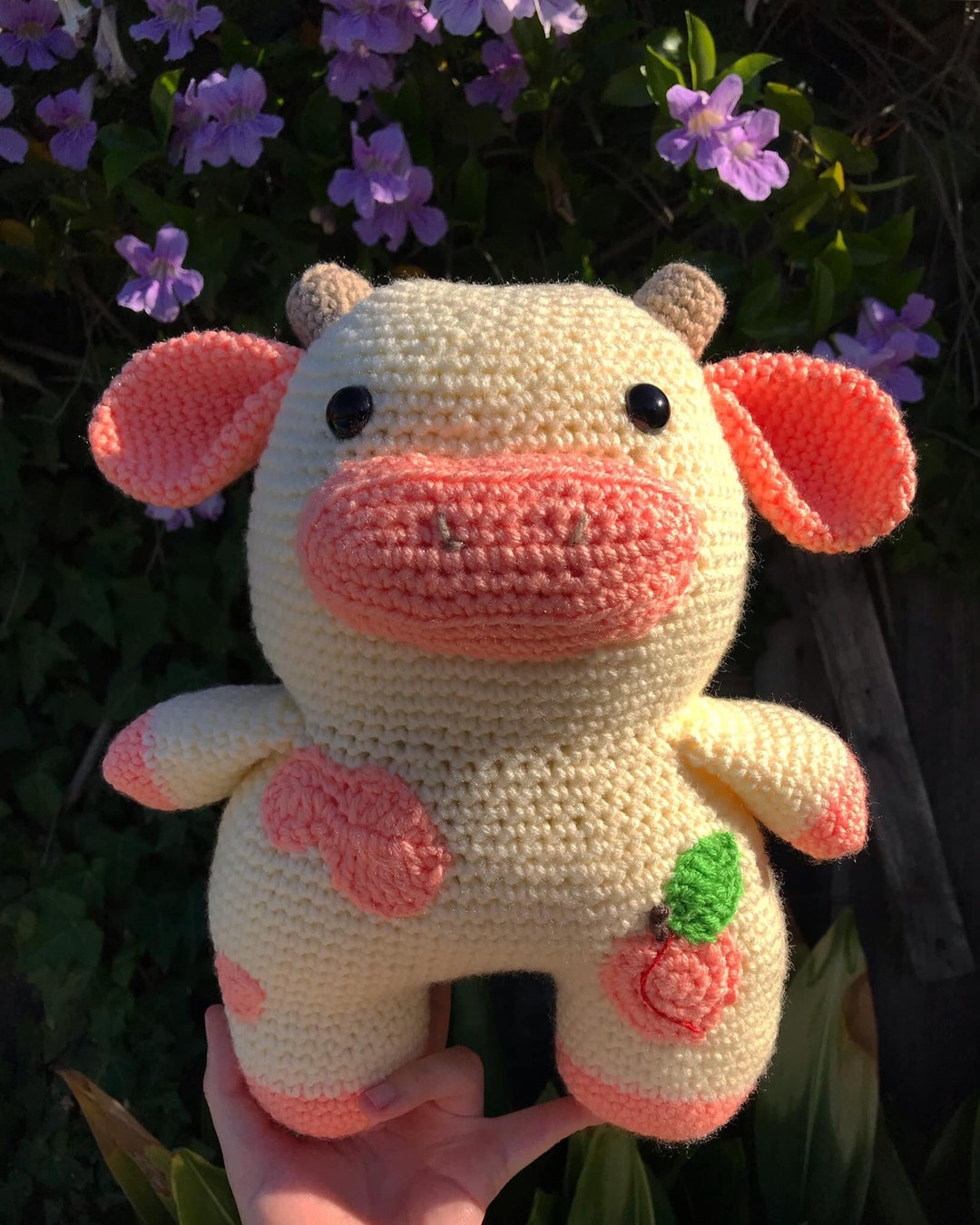 Crochet Big Cow - Peaches & Cream Cow CROCHET PATTERN - Crochet Cow ...