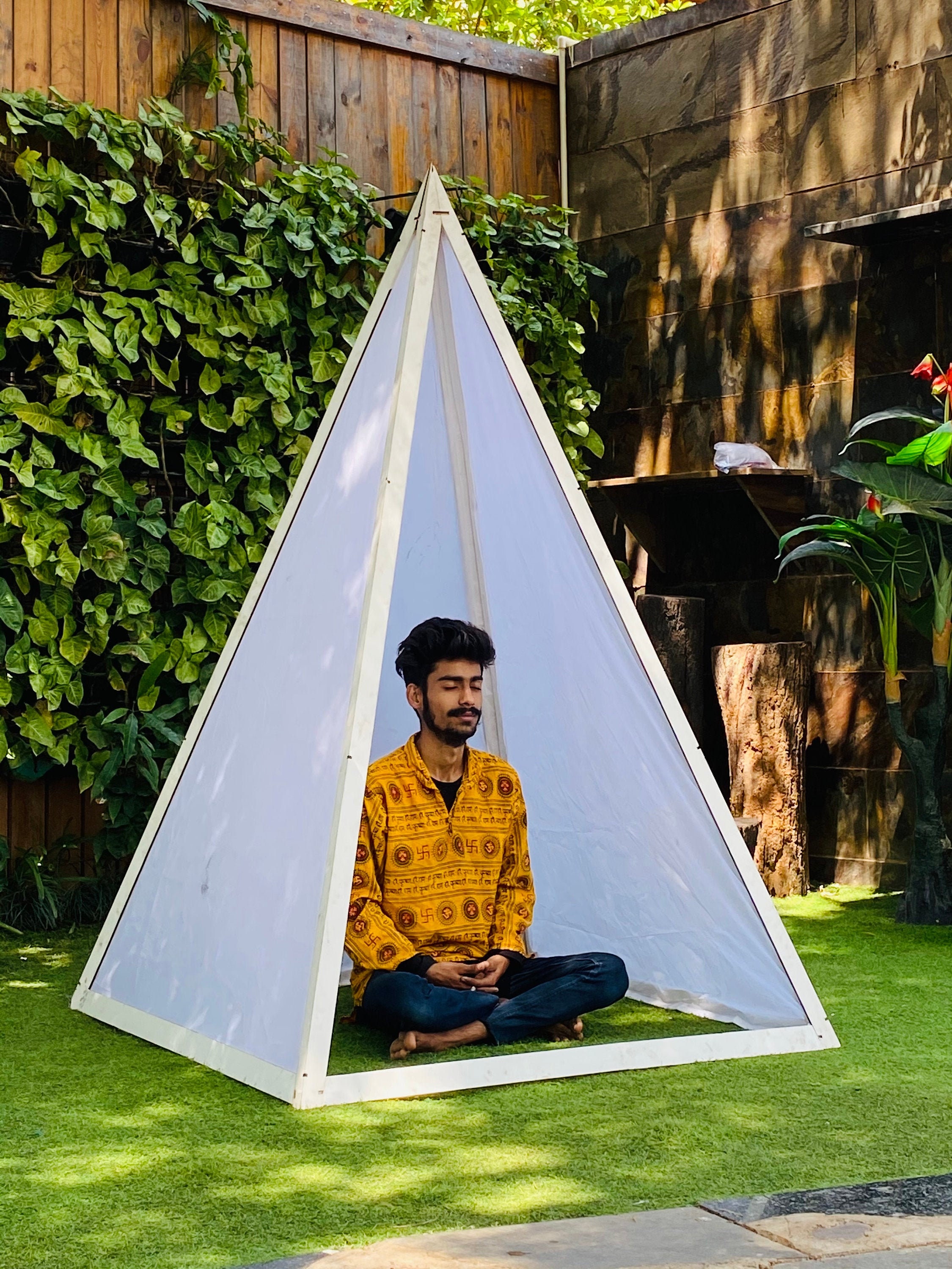 Nubian PVC Meditation Pyramid with 3 side fabric covering | Etsy