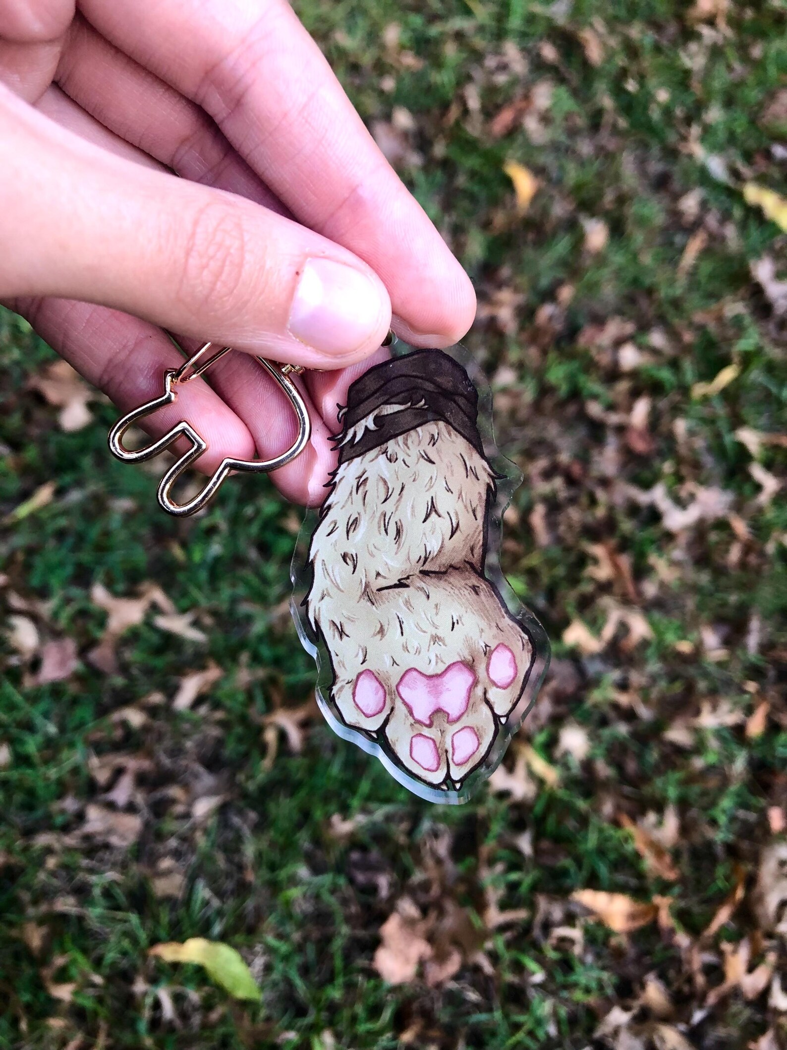 Reversible Lucky Rabbit Foot 3 Inch Double-sided Charm | Hand Drawn ...
