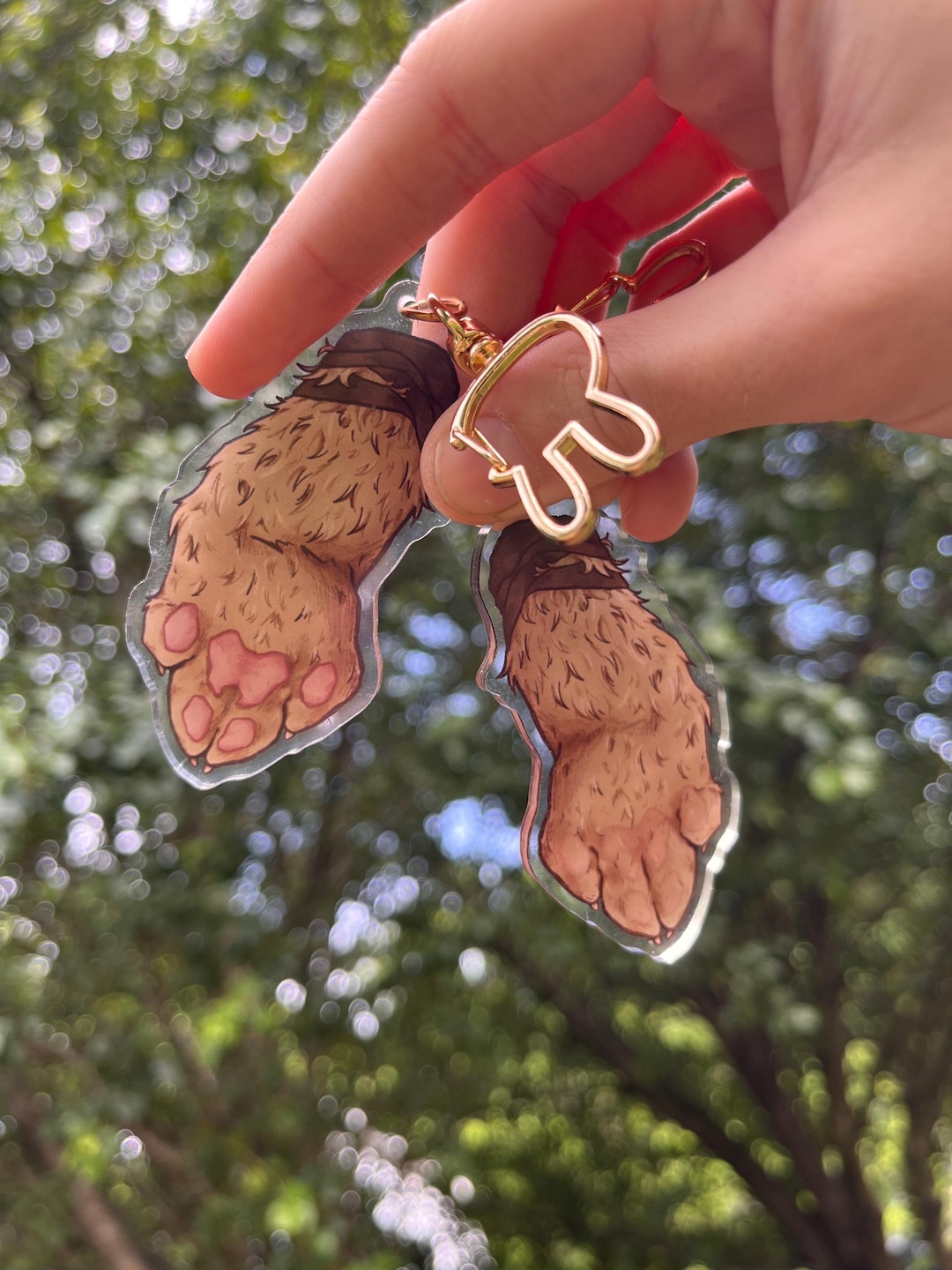 Reversible Lucky Rabbit Foot 3 Inch Double-sided Charm | Hand Drawn ...