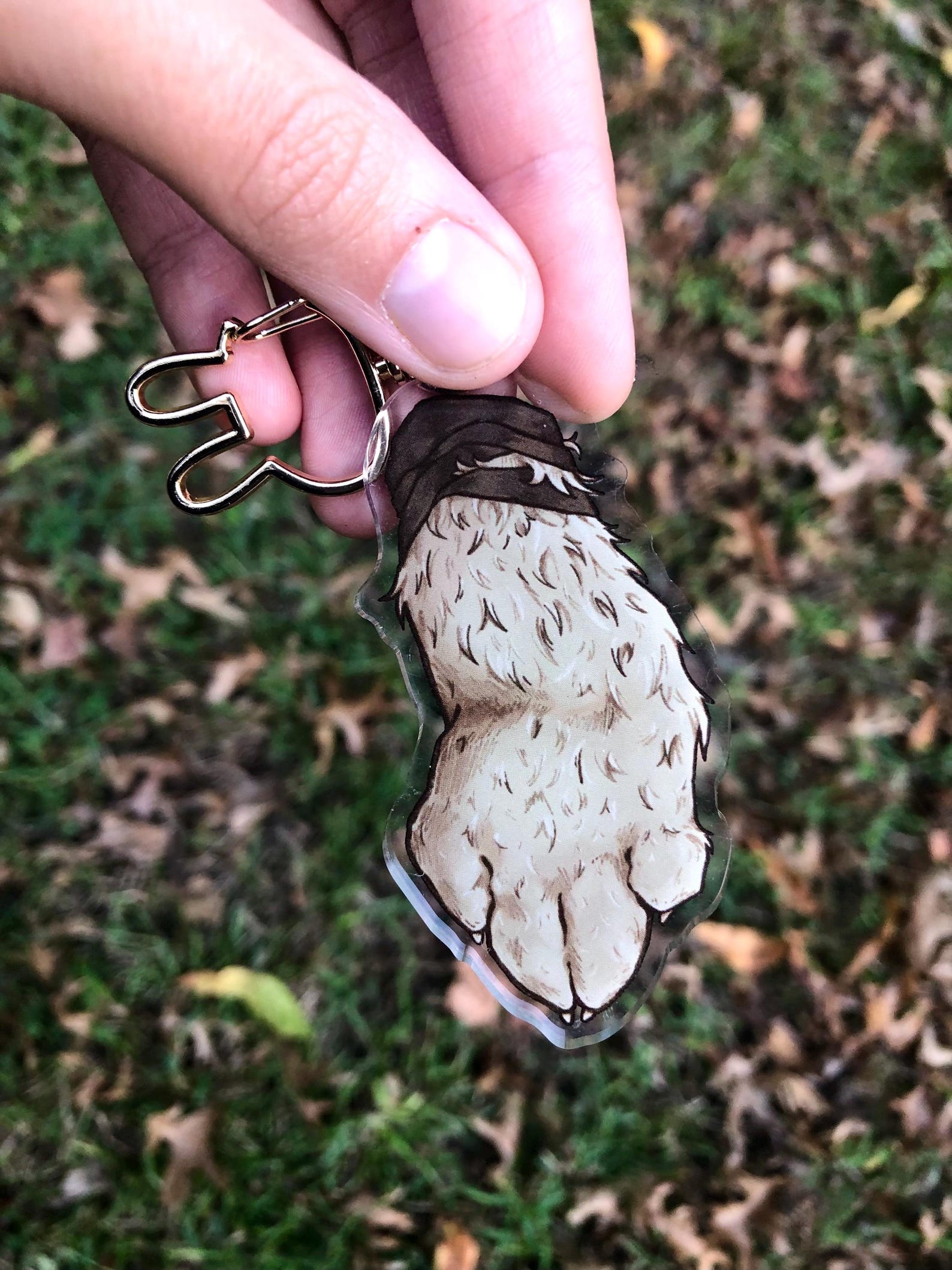 Reversible Lucky Rabbit Foot 3 Inch Double-sided Charm | Hand Drawn ...