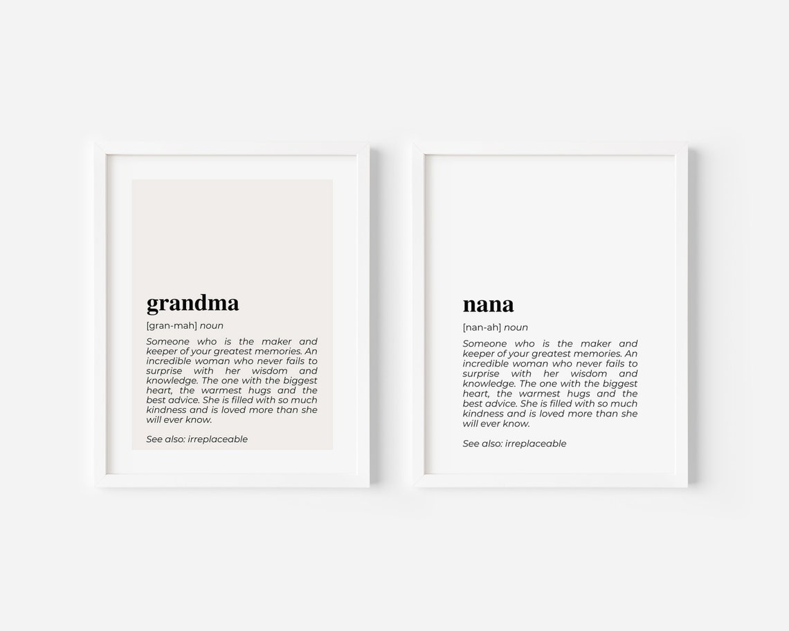 Custom Grandma Definition Print Grandmother Definition Wall - Etsy