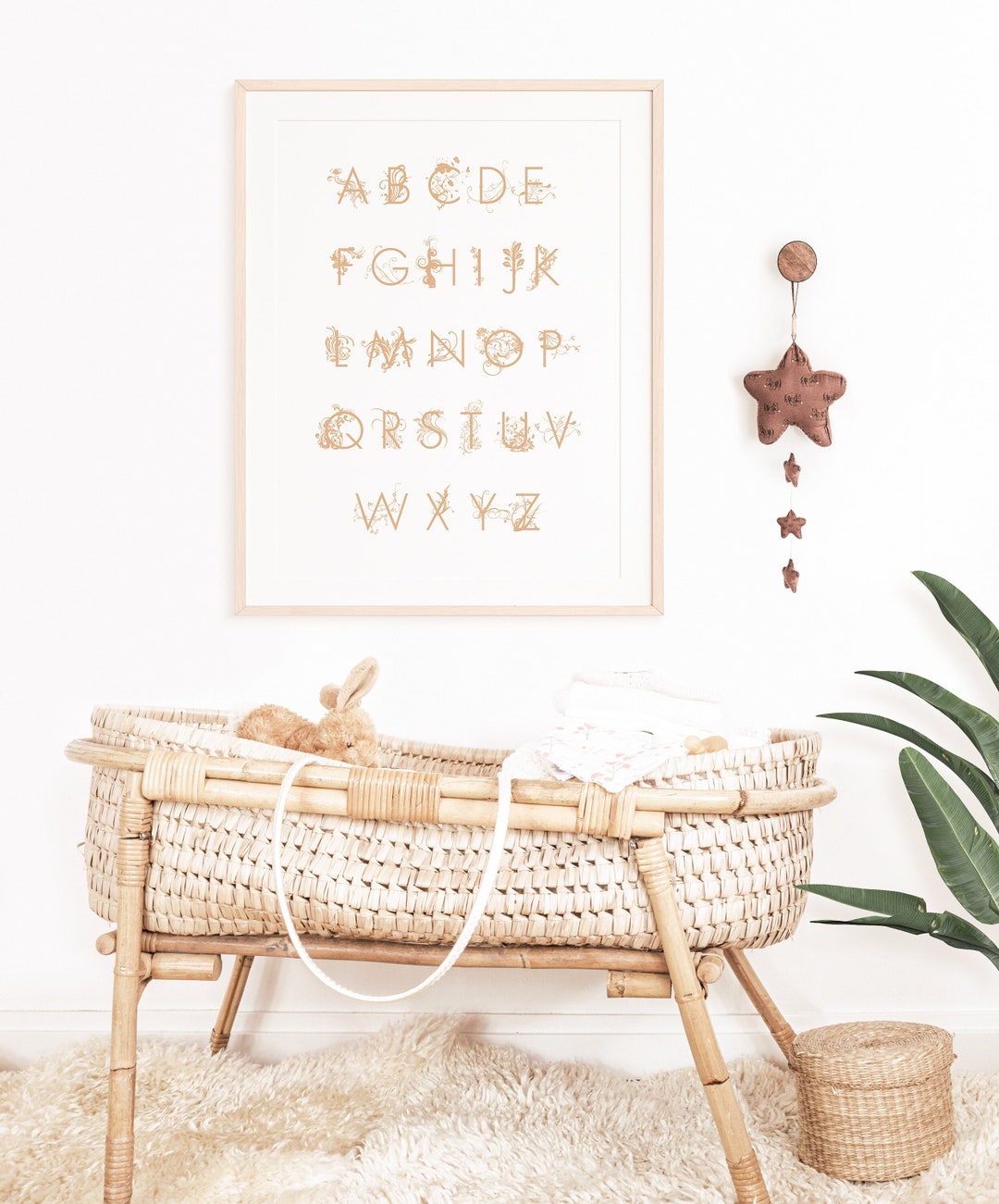 Flower Alphabet Nursery Print, Floral ABC Wall Art, Playroom Learning ...