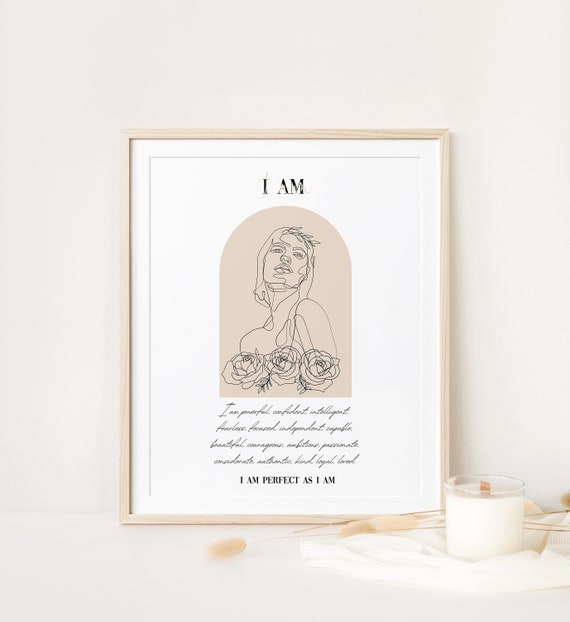 Self Love Positive Affirmation Print Daily Motivation Poster - Etsy