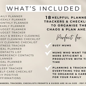 Mum-life Printable Planner Bundle, Productivity Organizer for Busy Moms ...