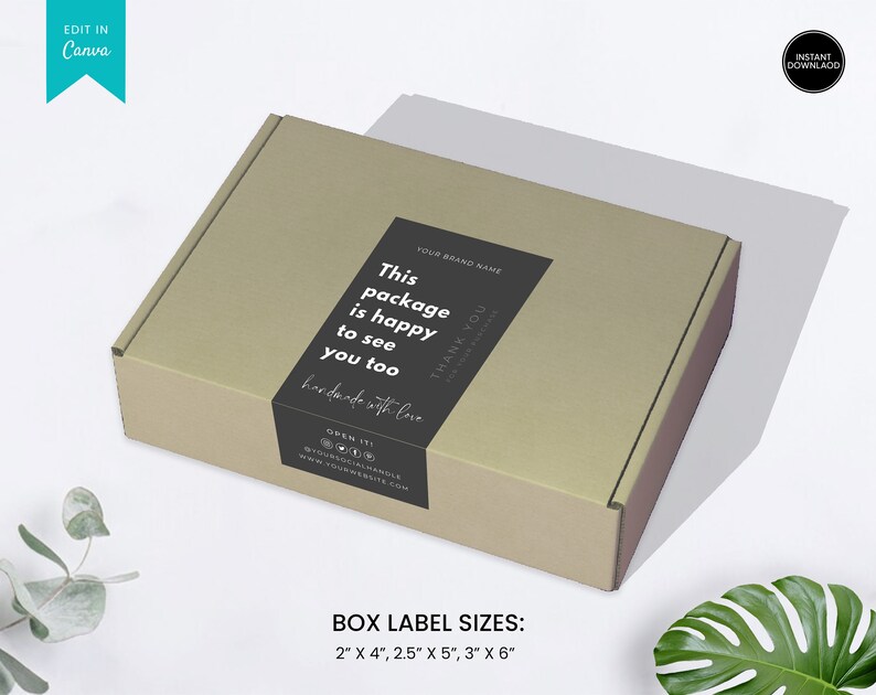 Editable Box Label Template Custom Packaging Labels Order Etsy