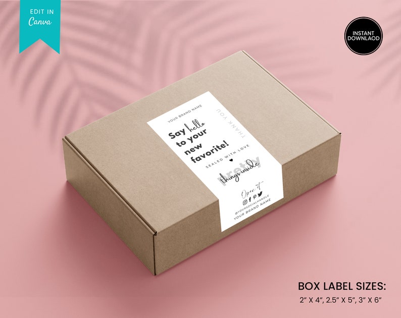 Printable Box Label Template Custom Packaging Labels Order - Etsy