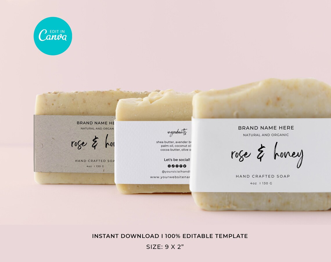 Editable Soap Label Template Custom Wrap Whipped Soap Label | Etsy