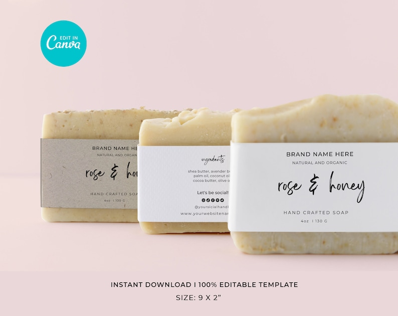 Editable Soap Label Template Custom Wrap Whipped Soap Label - Etsy