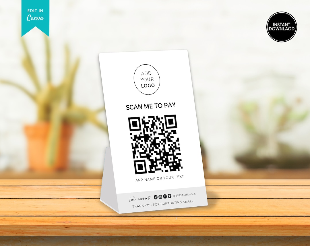 QR Code Sign Template Scan to Pay Template Scan to Pay Sign - Etsy Canada