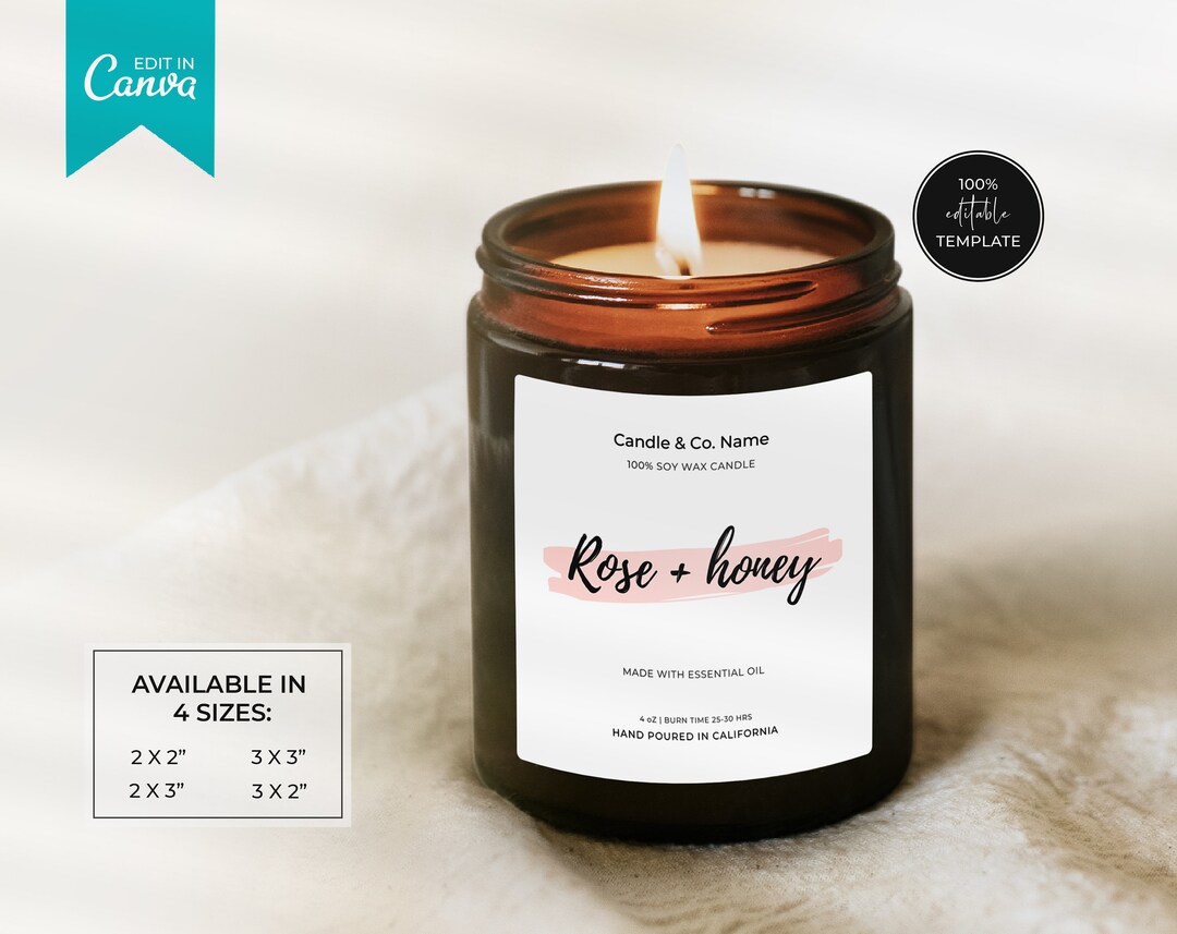 Editable Candle Label Candle Labels Candle Label Design Candle Sticker ...