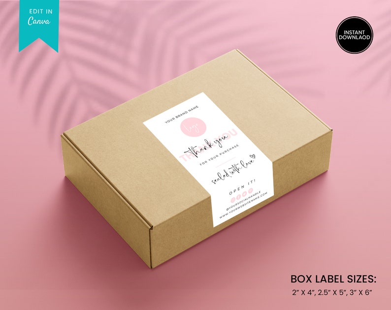 Editable Box Label Template Custom Packaging Labels Order - Etsy