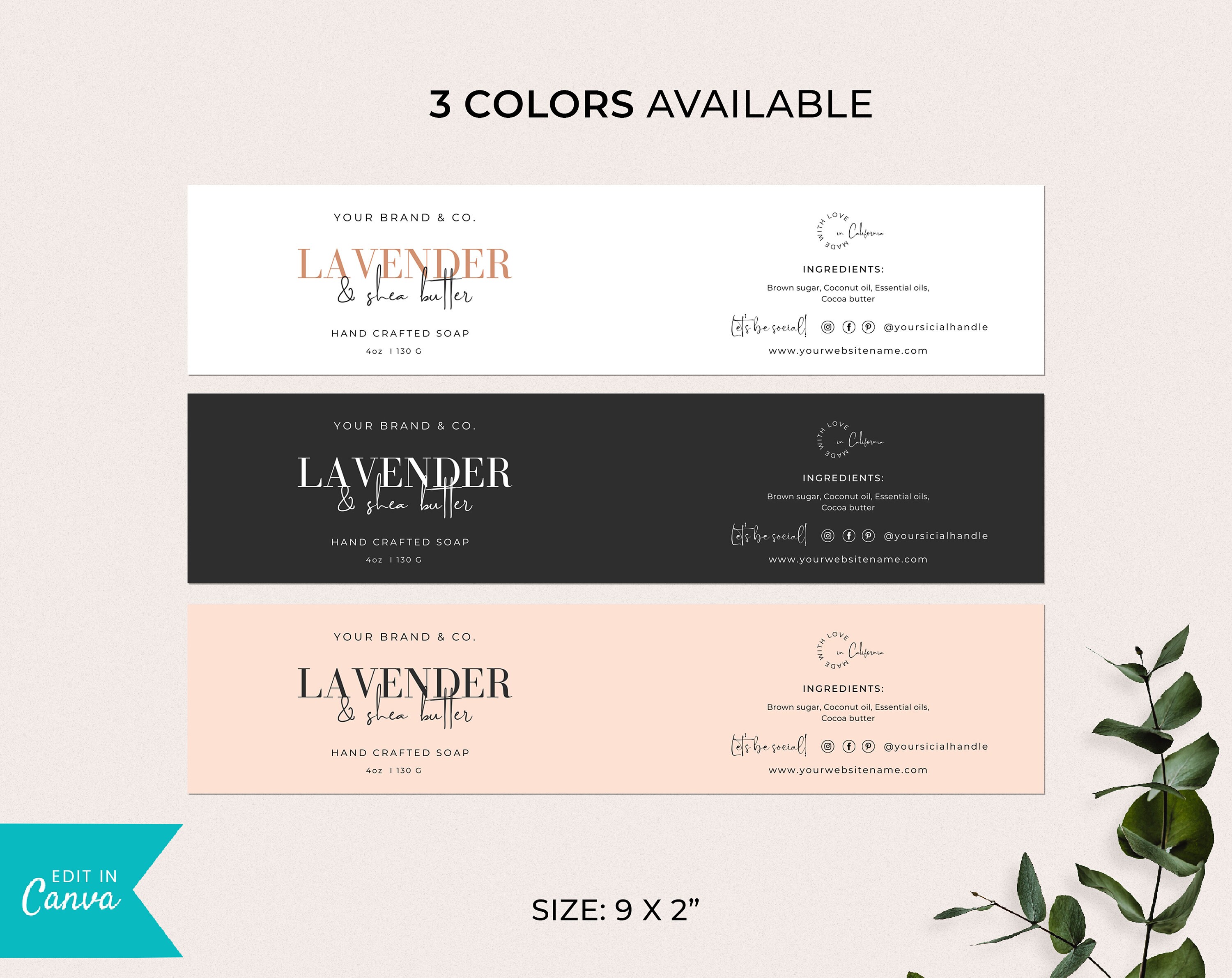 Editable Soap Label Template Custom Wrap Whipped Soap Label - Etsy ...